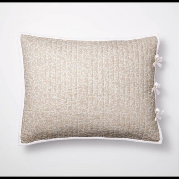 Threshold | Bedding | Decorative Border Cotton Slub Quilt Sham Neutral ...